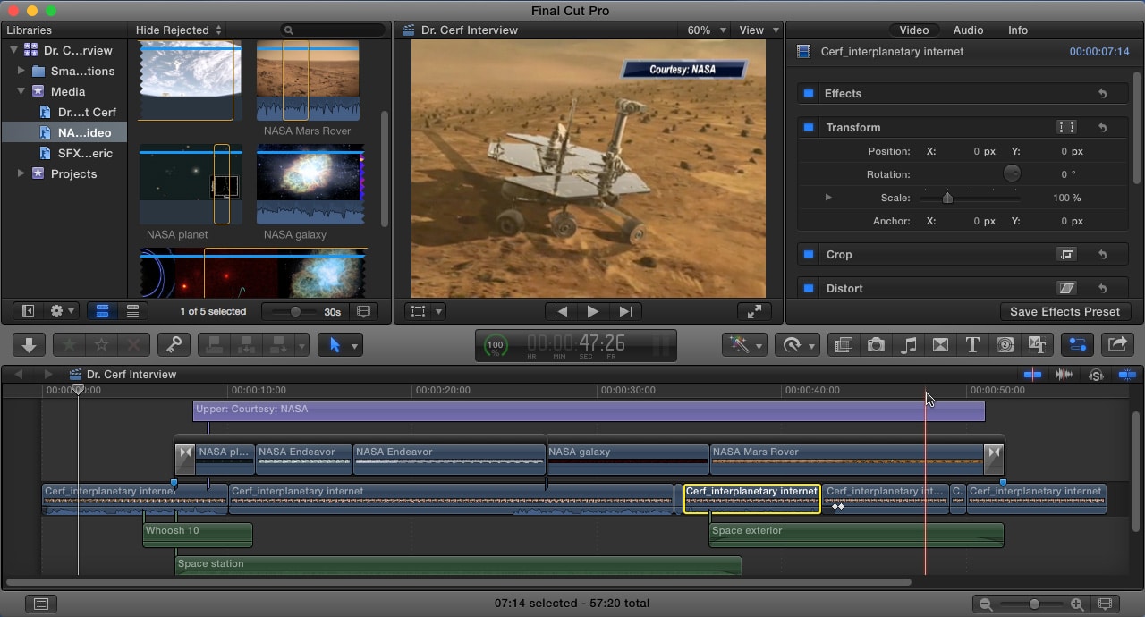 Final Cut Pro interface