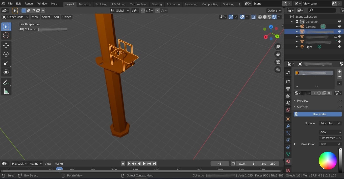 Blender interface