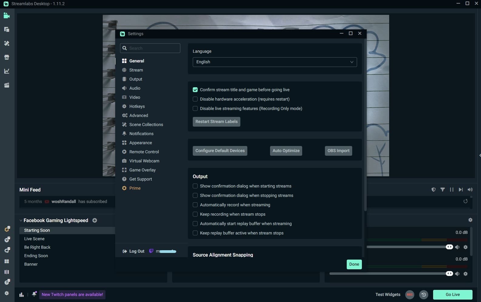 Twitch logo and username