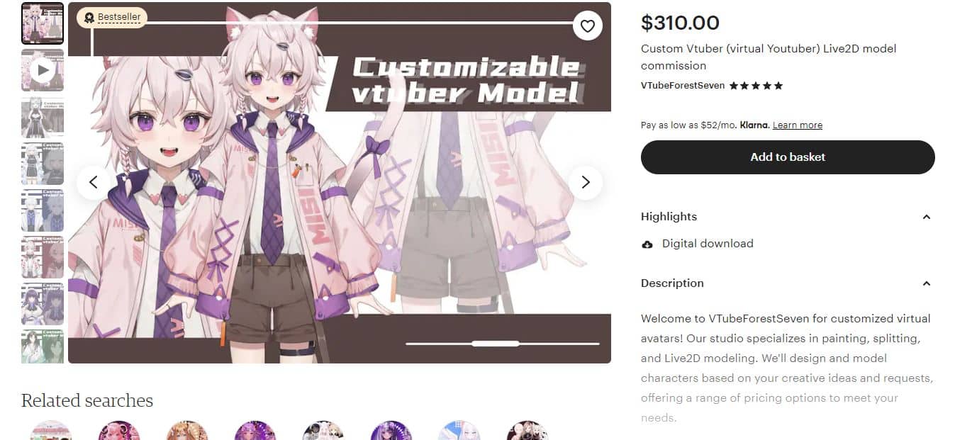 Forest Seven does Male VTuber Model Commission
