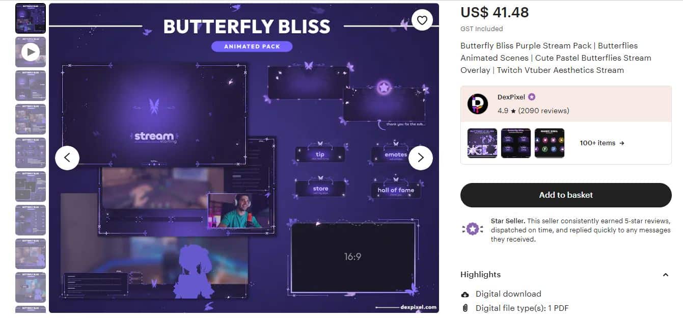 Natali does VTuber Overlay commissions on Etsy