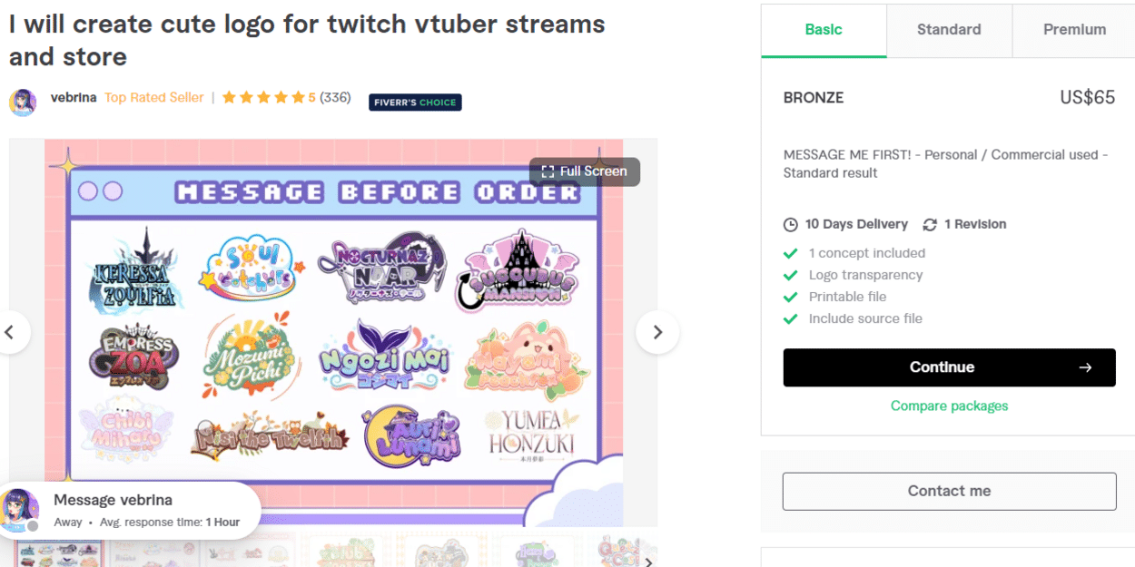 Vebrina VTuber Logo commisiions