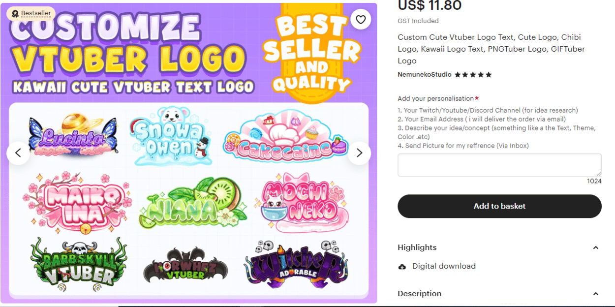 Nemuneko Studio VTuber logo commissions