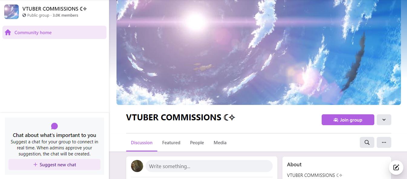 Another gateway into the realm of VTuber commissioning, this group fosters connections between ...