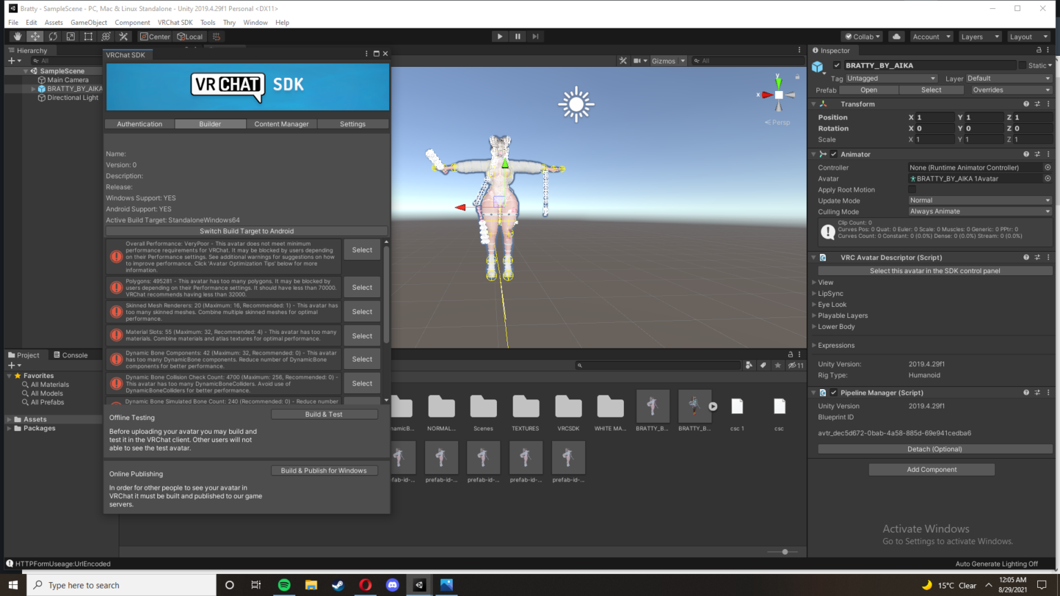 Finally, you need to set up your avatar in the Unity editor to get it working in VRChat: